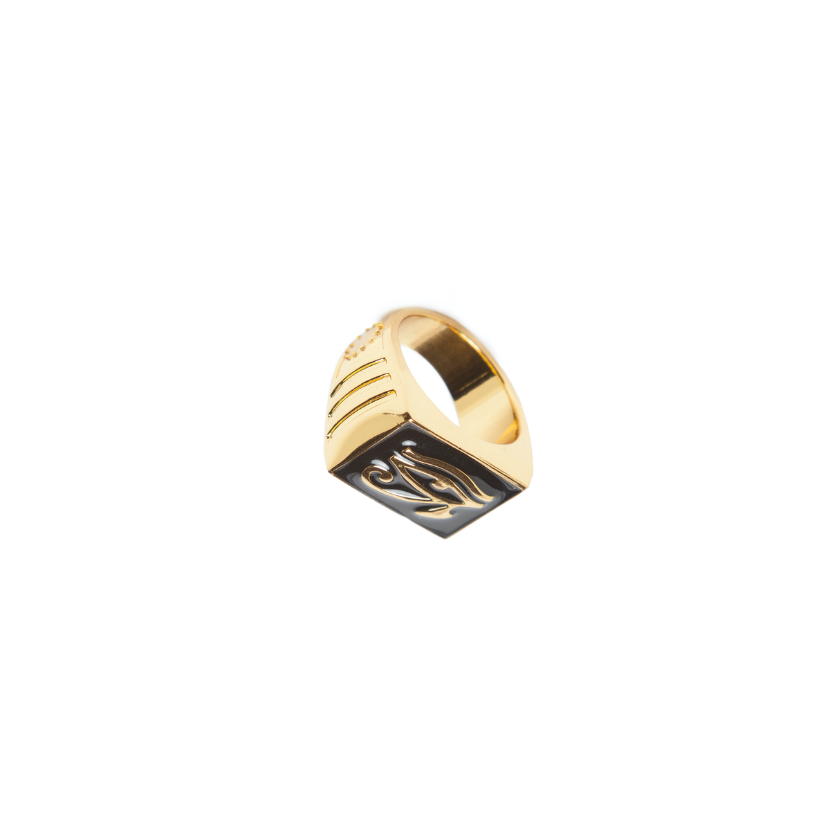 EYE OF RA RING GOLD – Black Scale